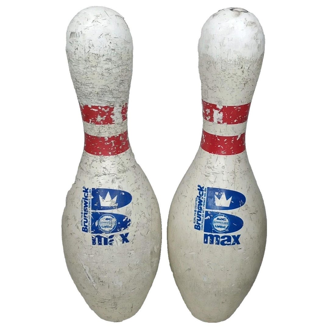 Vintage Brunswick Bowling Pins (set of 2) - 1970s Retro Decor - Etsy
