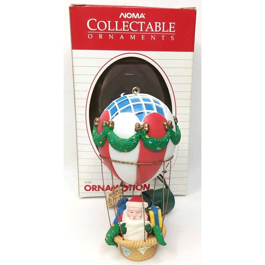 Vintage Noma Hot Air Balloon Santa Ornament - 1989 With Original Box - Etsy