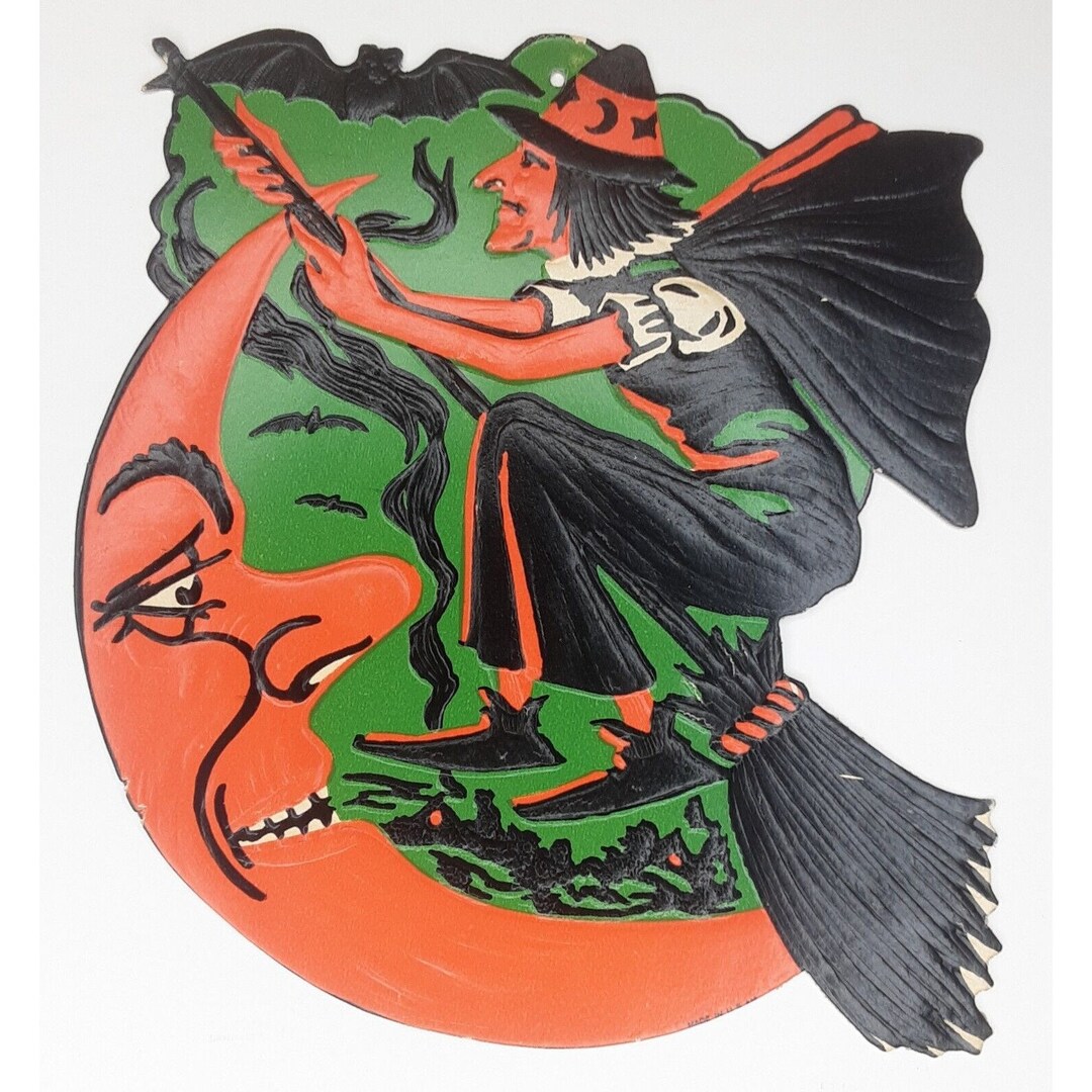 Ultra Rare Halloween Beistle Die Cut Embossed Witch and - Etsy