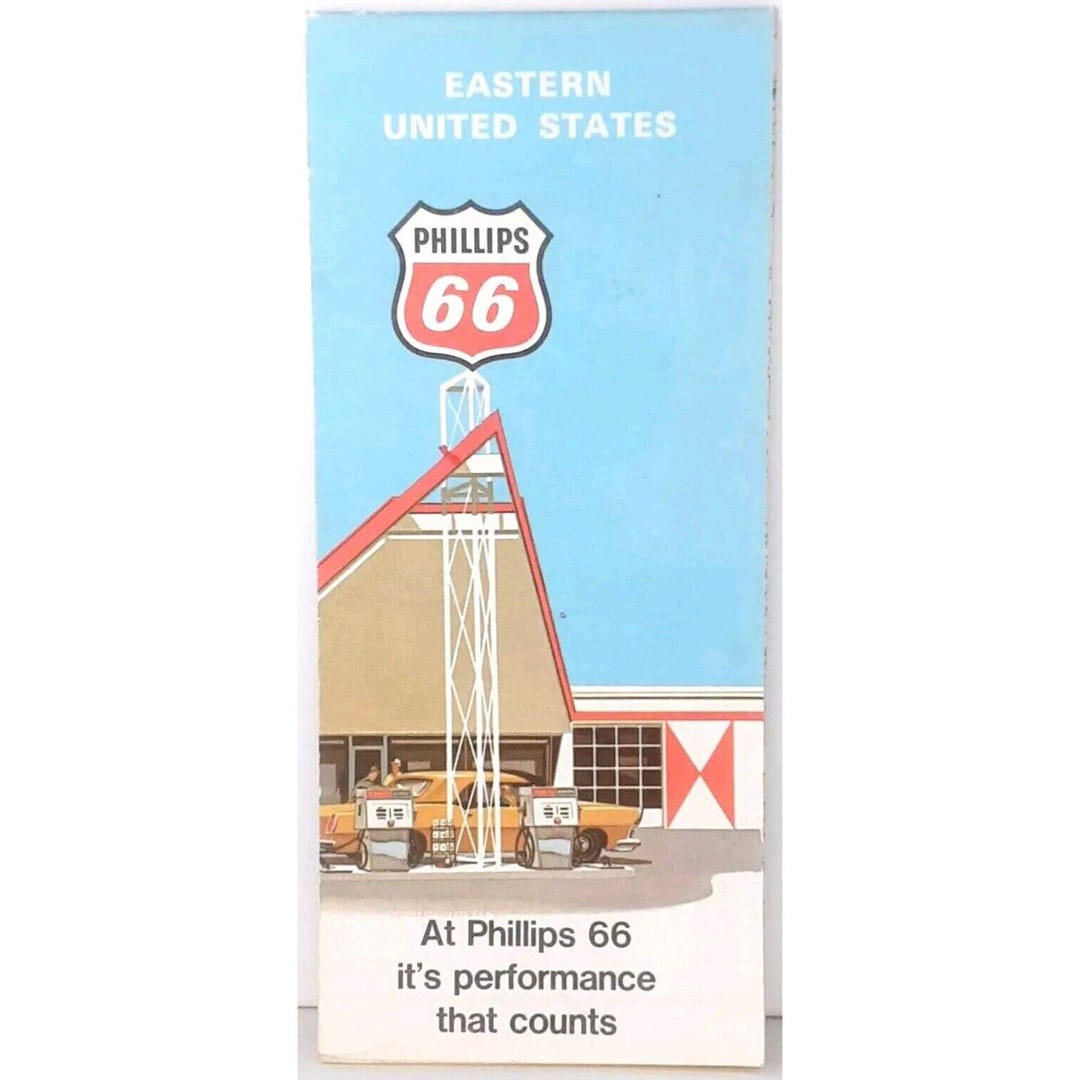 Phillips 66 Map Eastern United States Rand Mcnally Co 1971 ...