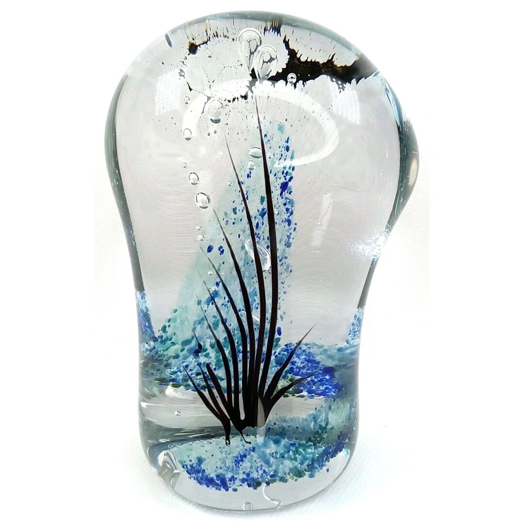 Vintage Glass Paperweight Ocean Aquarium Jonathan Winfisky 1993 *free ...