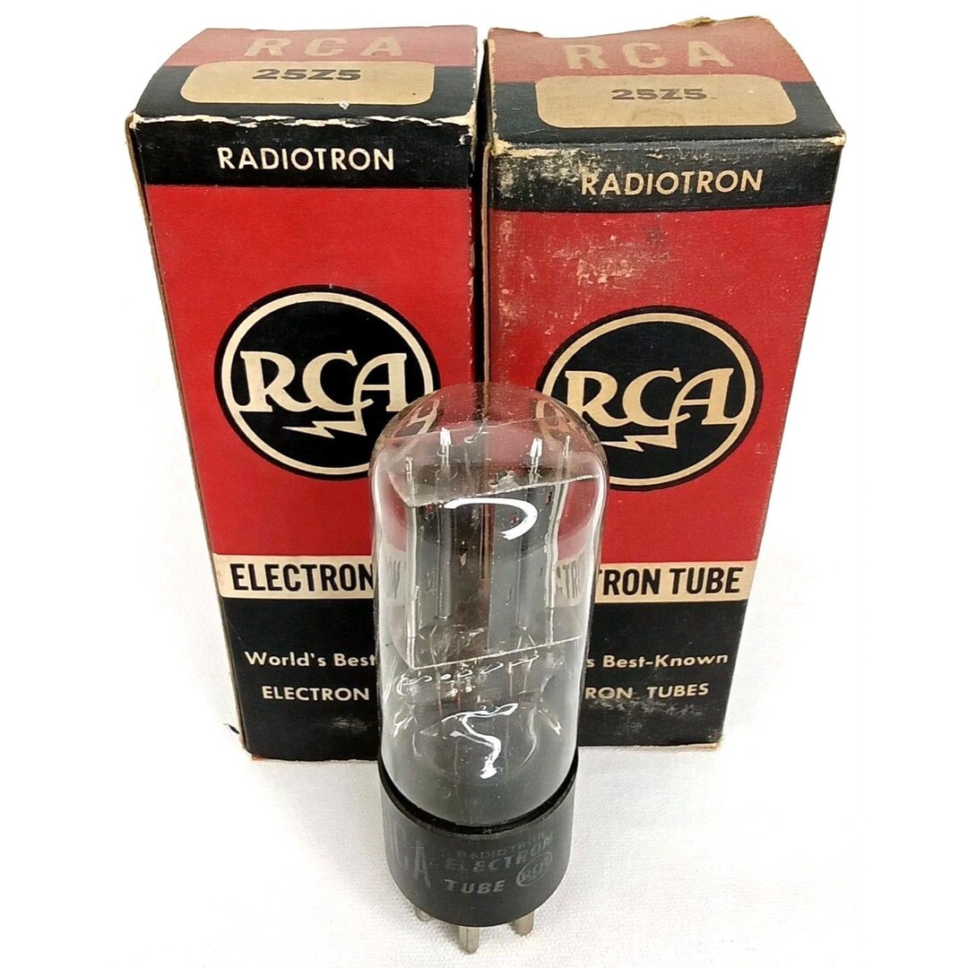 Antique Electron Tube in Original Box Set of 2 RCA Radiotron 25Z5 1930s ...