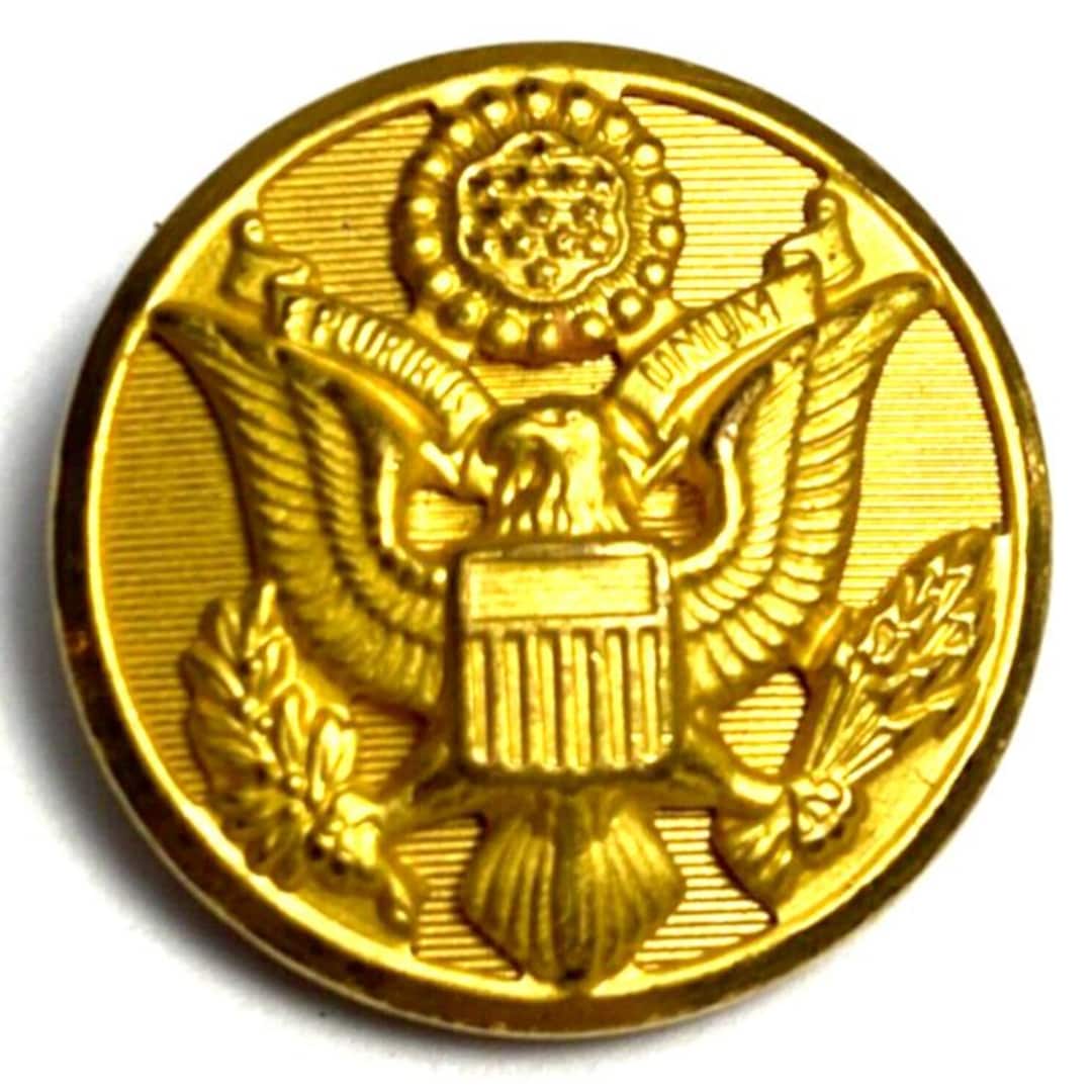 United States Army Brass Eagle Button Waterbury World War Militaria - Etsy
