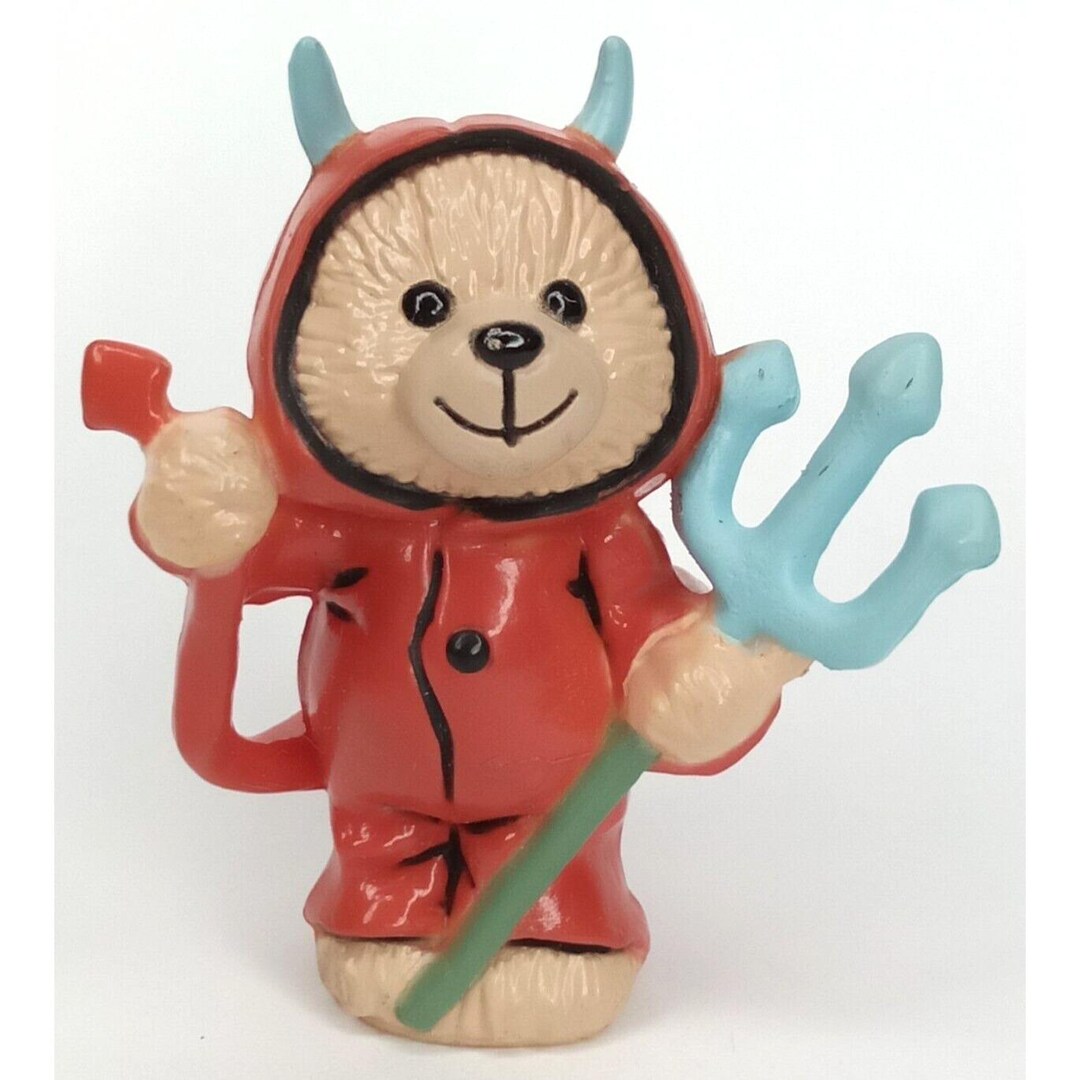 Halloween Bear Red Devil Trick or Treating Enesco Resin Figurine - Etsy