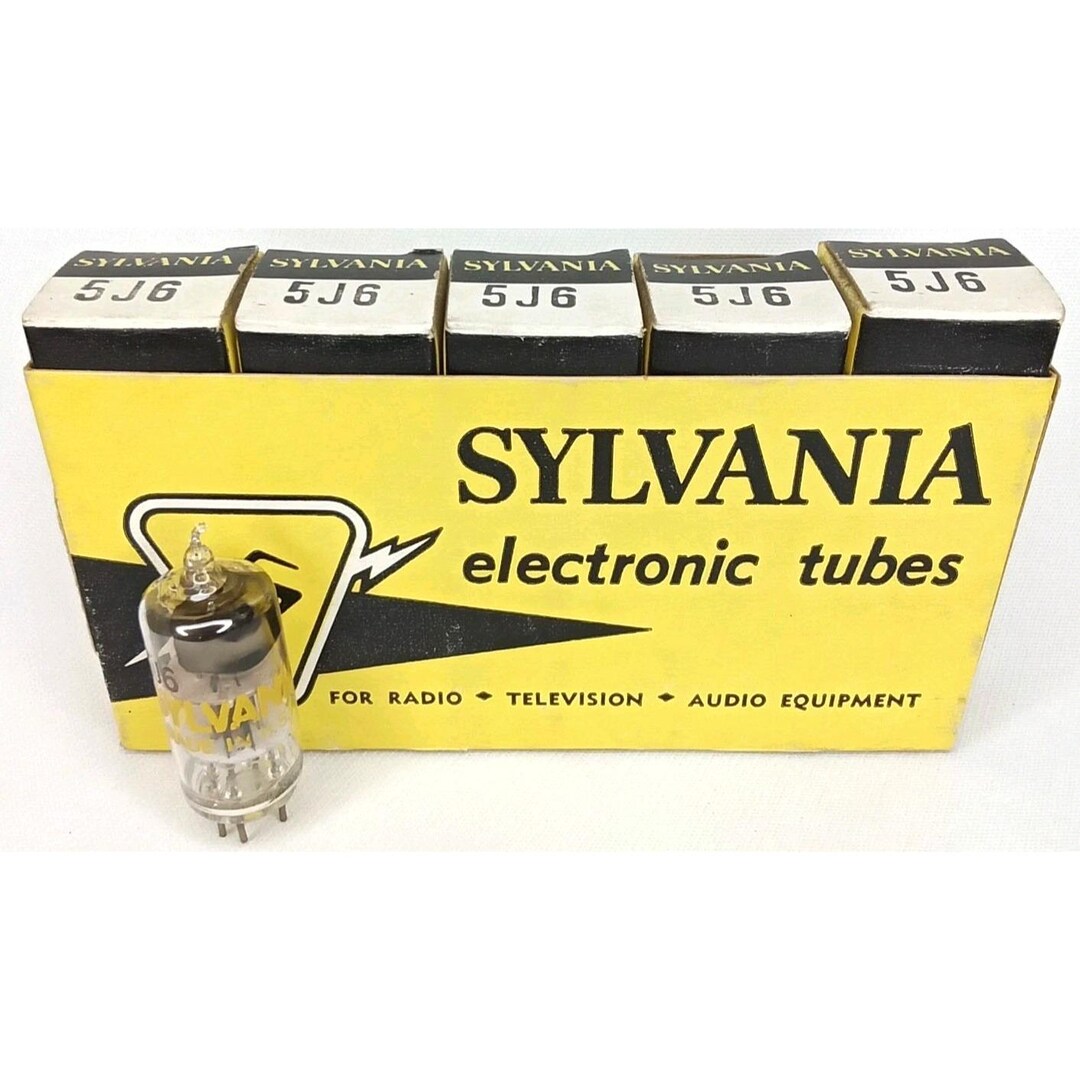 Antique 1940s Sylvania Electron Tube Model 5J6 With Original Box Set of ...