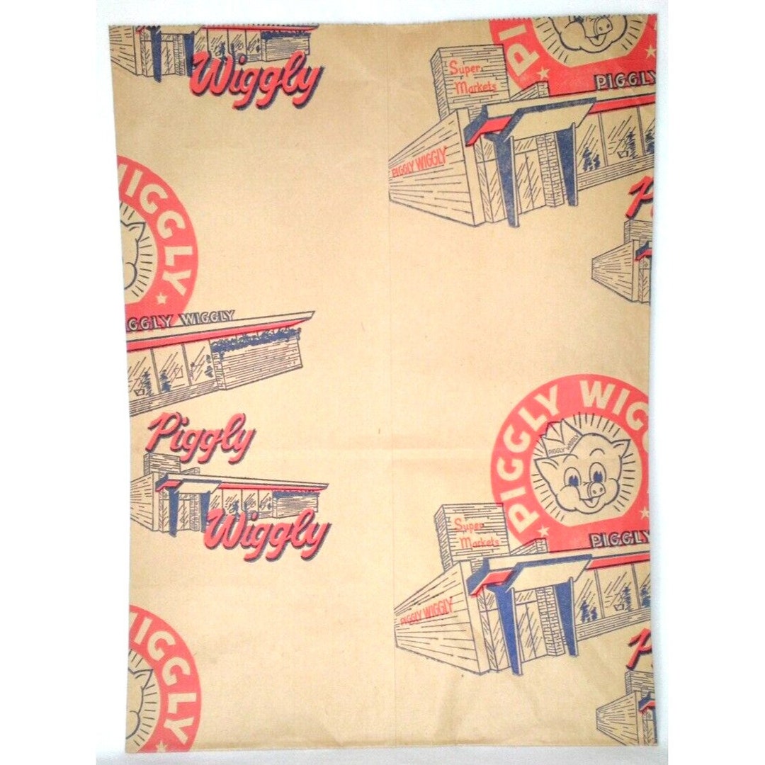 Piggly Wiggly Supermarkets Topco Paper Grocery Bag Vintage Advertising ...