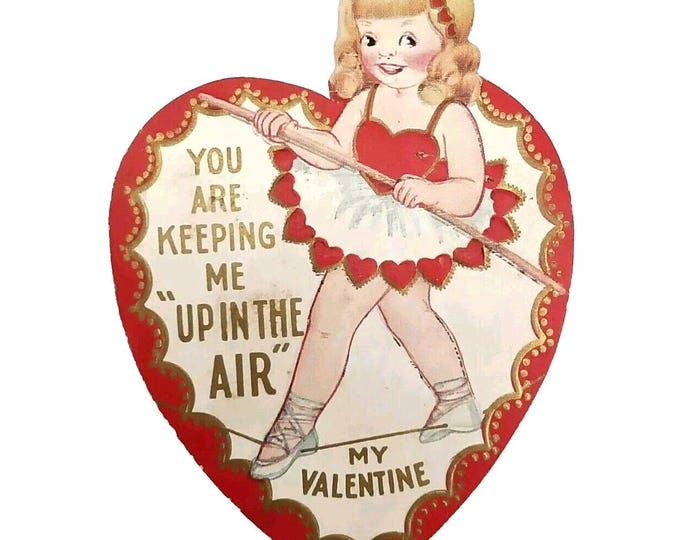 MCM Valentine Trapeze Artist Walking Tightrope You Are Keeping Me up in ...