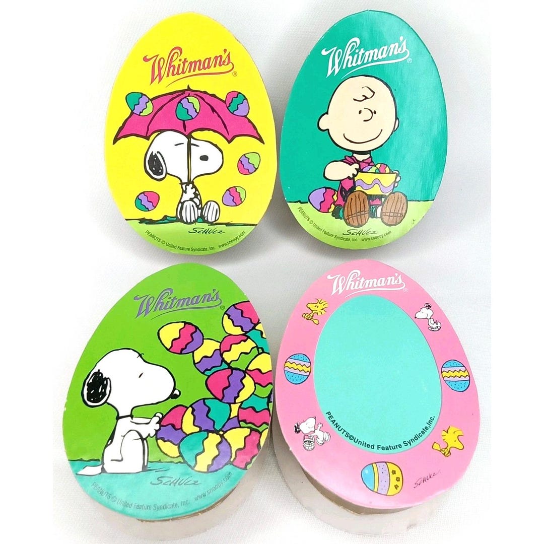 Vintage Easter Candy Container Set of 4 Snoopy Charlie Brown Peanuts ...