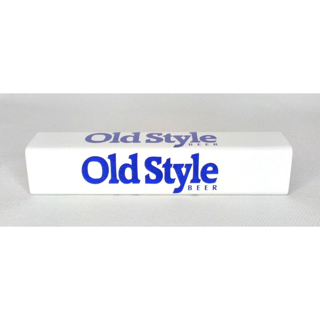 Old Style Beer Tap Marker Draft Handle Plastic Blue White Vintage ...