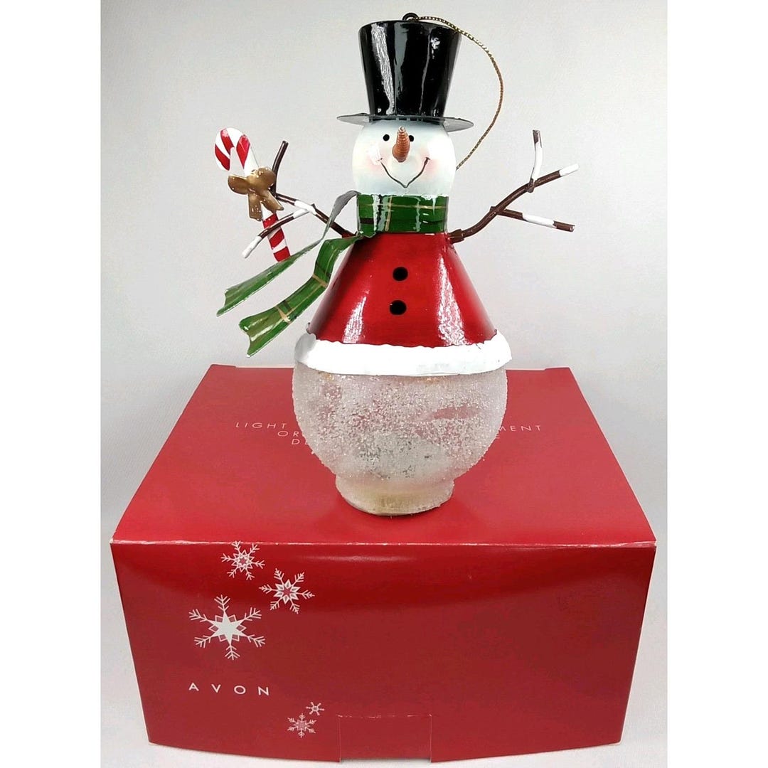 Vintage Avon Light-up Snowman Ornament: 2004 Christmas Luminary With ...
