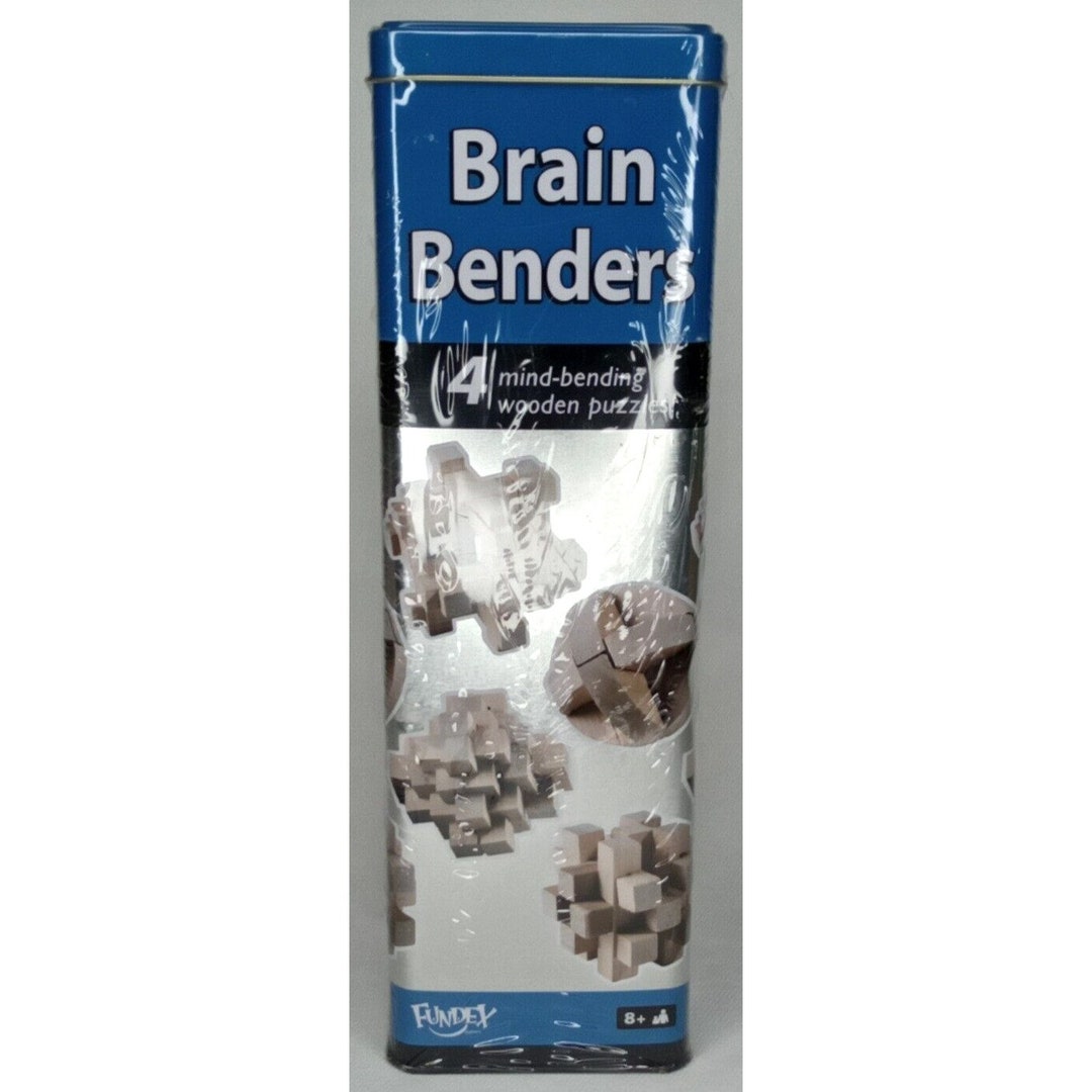 Brain Benders 4 Mind Bending Wooden Puzzles Fundex Vintage Game Sealed ...