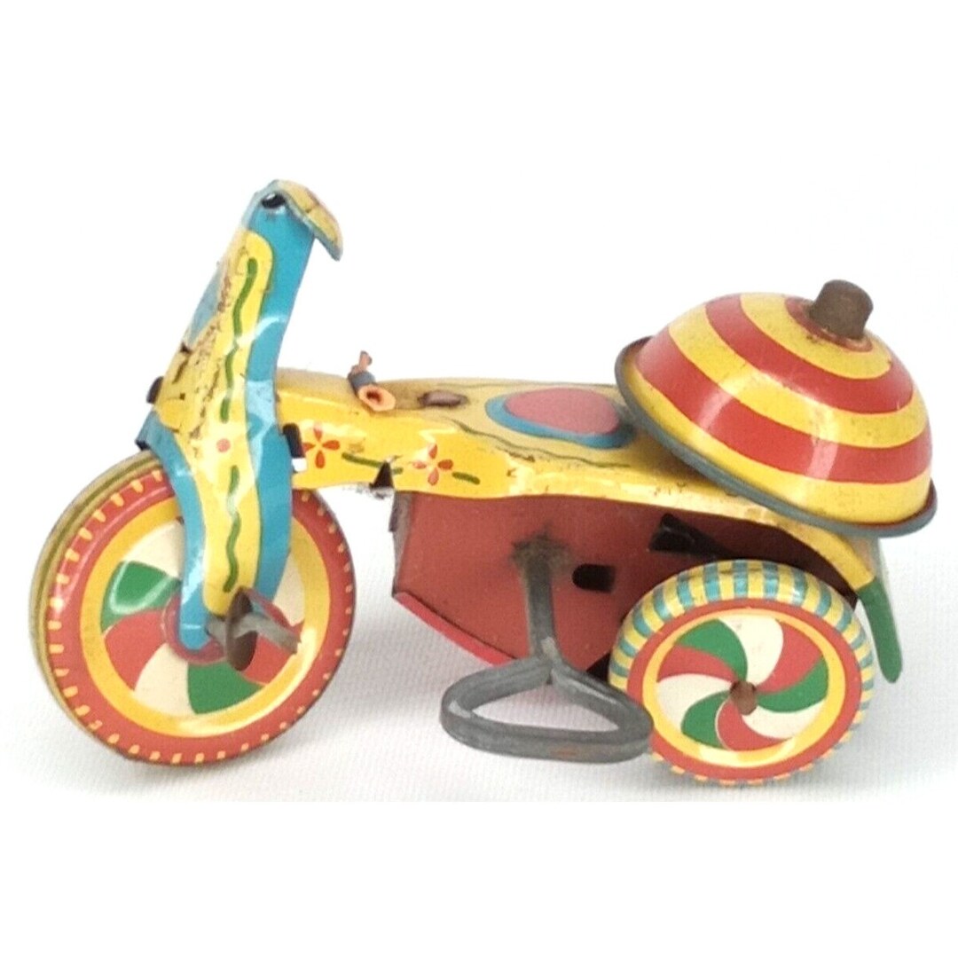 Line Mar Tin Litho Wind up Tricycle Vintage Japan Toy - Etsy