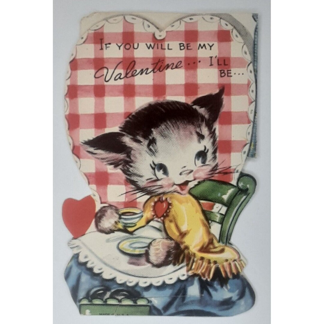 Valentine Greeting If You'll Be My Valentine I'll Be Sweet as A Kitten ...