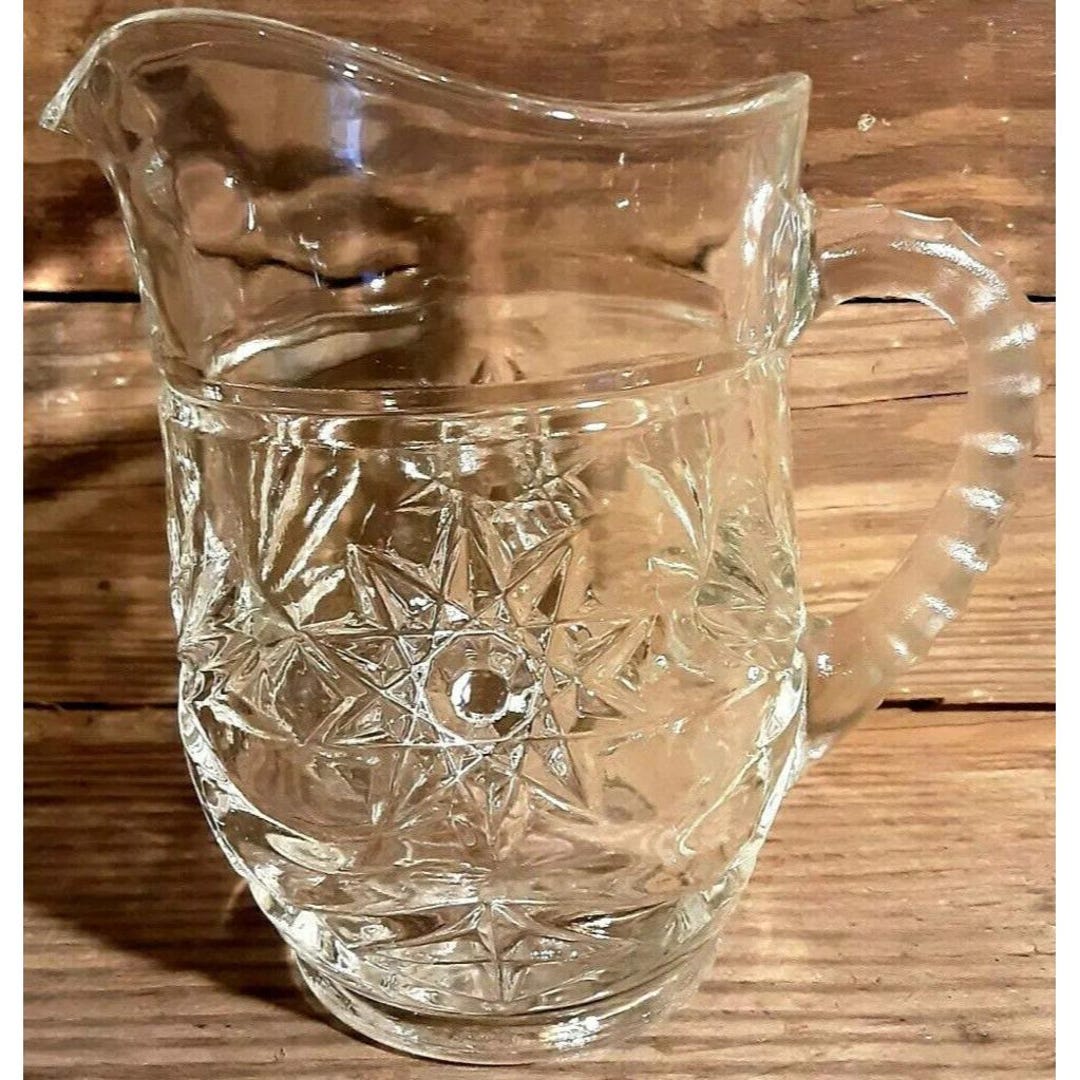 Anchor Hocking Glass Pitcher Prescut Clear Vintage Serveware - Etsy