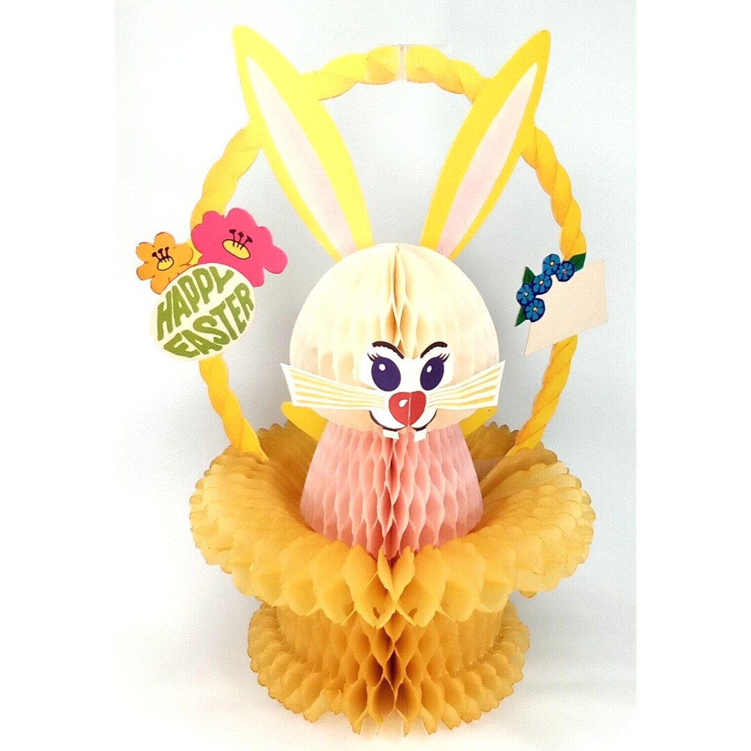 MCM Easter Bunny Basket Honeycomb Cardstock Die-cut Made in Denmark ...