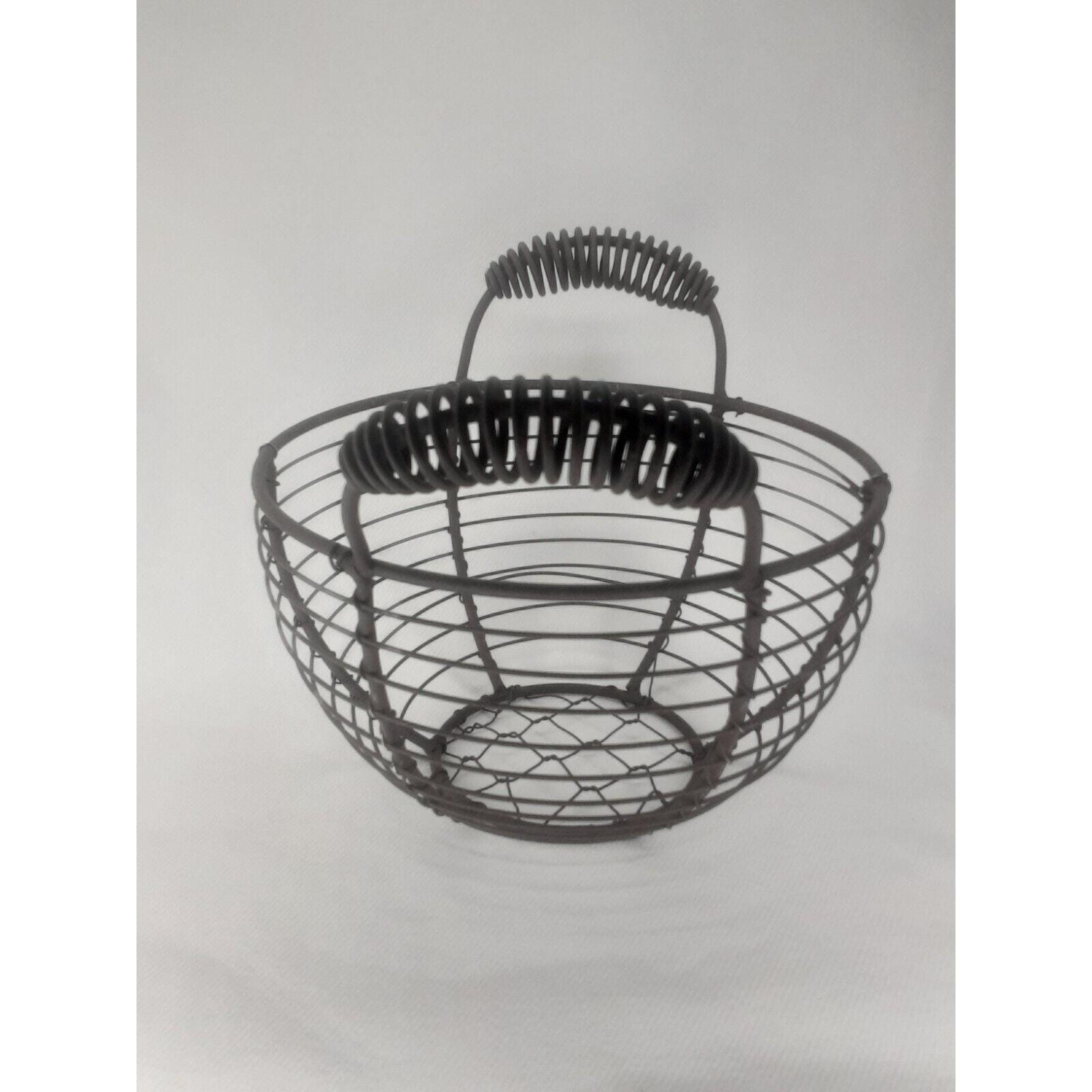 Metal Wire Basket Spiral Coil Handles Farmhouse Chic Home Decor - Etsy