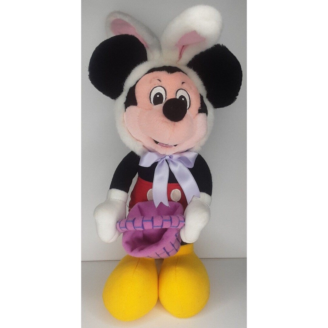 Easter Bunny Disney Mickey Mouse Polyester Plush Doll Vintage Holiday ...