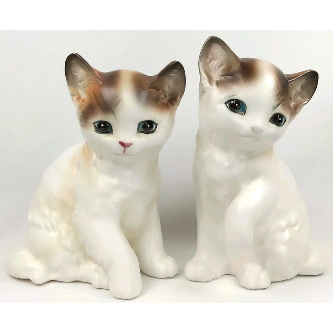 MCM Lefton Ceramic Cat Figurines: 1950s Japan, Set of 2 - Etsy