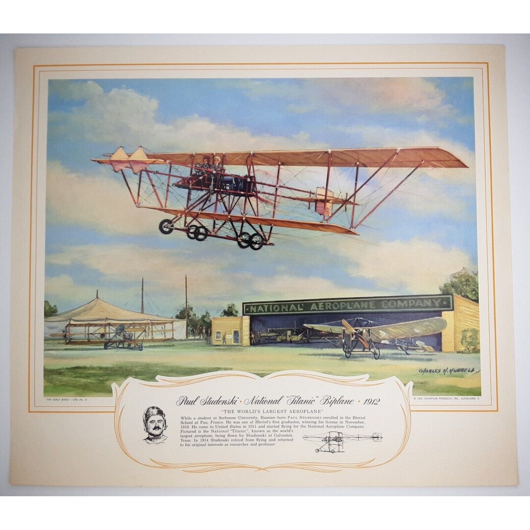 Charles Hubbell Aviation Art Early Birds Paul Studenski Lithograph ...