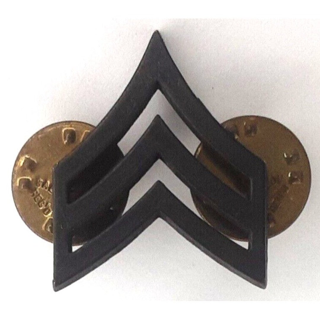 United States Army E 5 Sergeant Insignia Metal Vintage Militaria Lapel ...