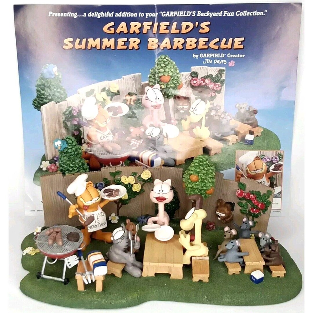 Jim Davis Garfield's Summer Barbecue the Danbury Mint MBI Paws With Ad ...