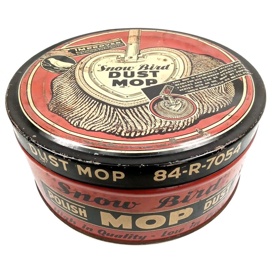 Vintage Snow Bird Dust Mop Tin, 1930s Advertising Collectible - Etsy
