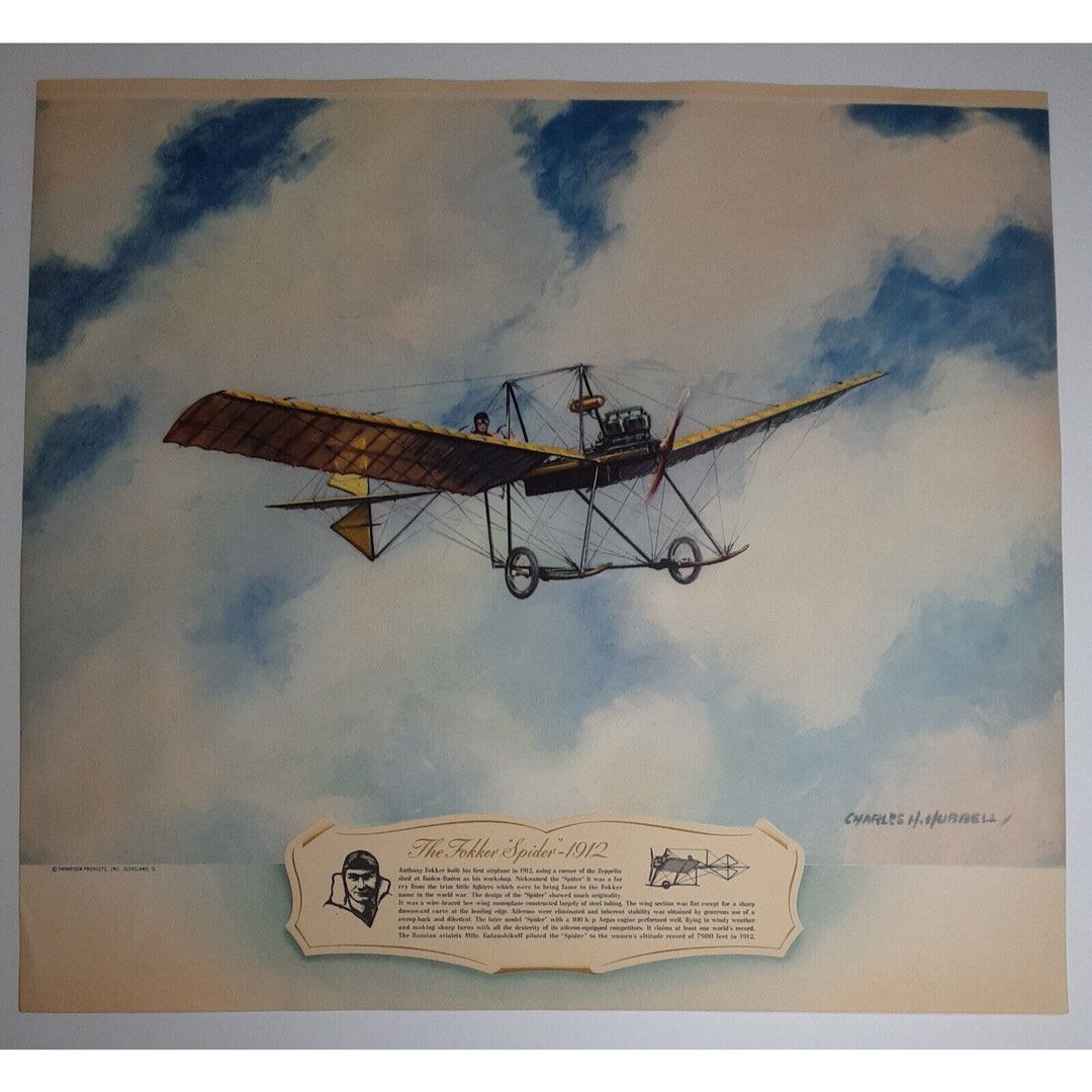 Charles Hubbell Aviation Art Thompson Products Lithograph - Etsy