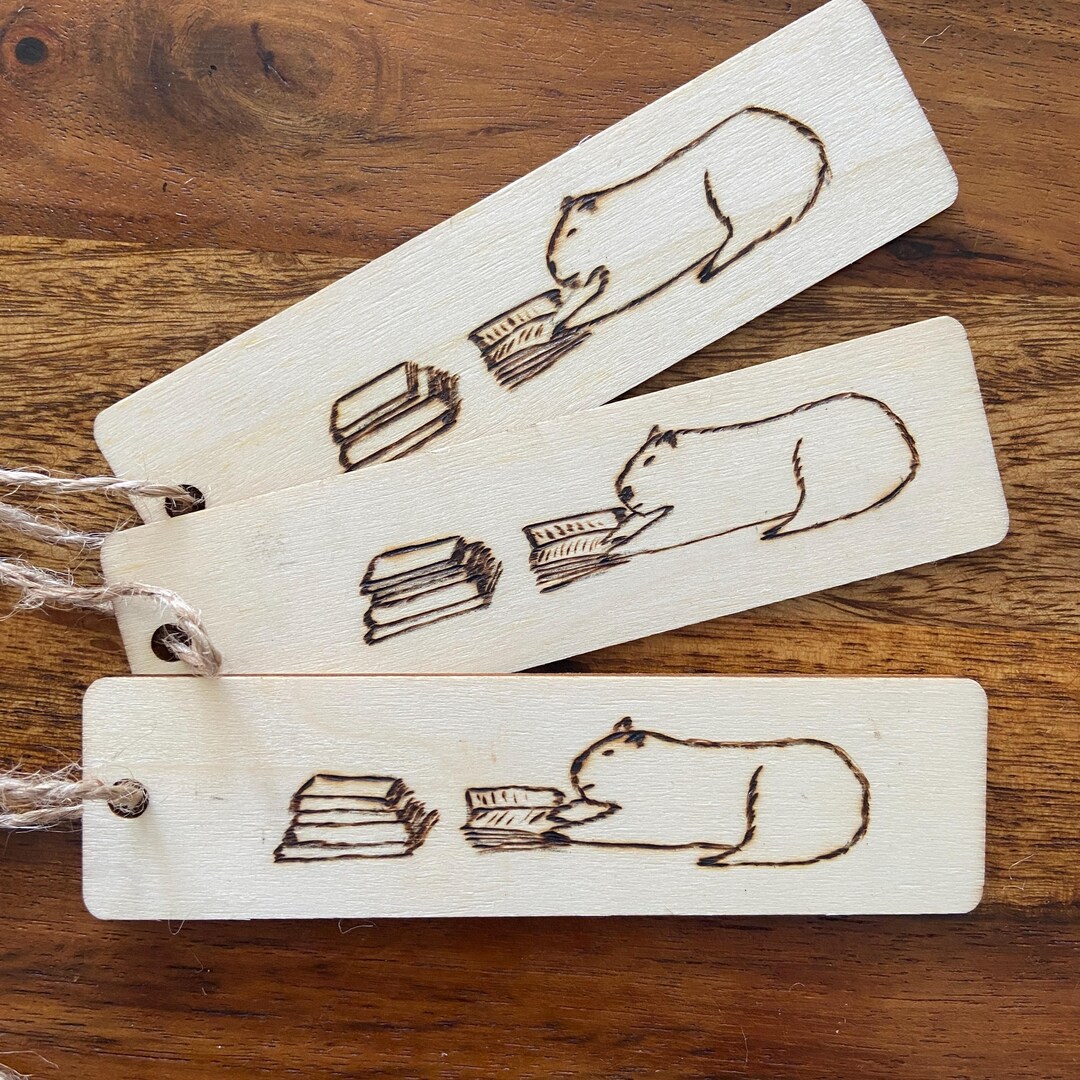 Capybara Wooden Bookmark - Etsy