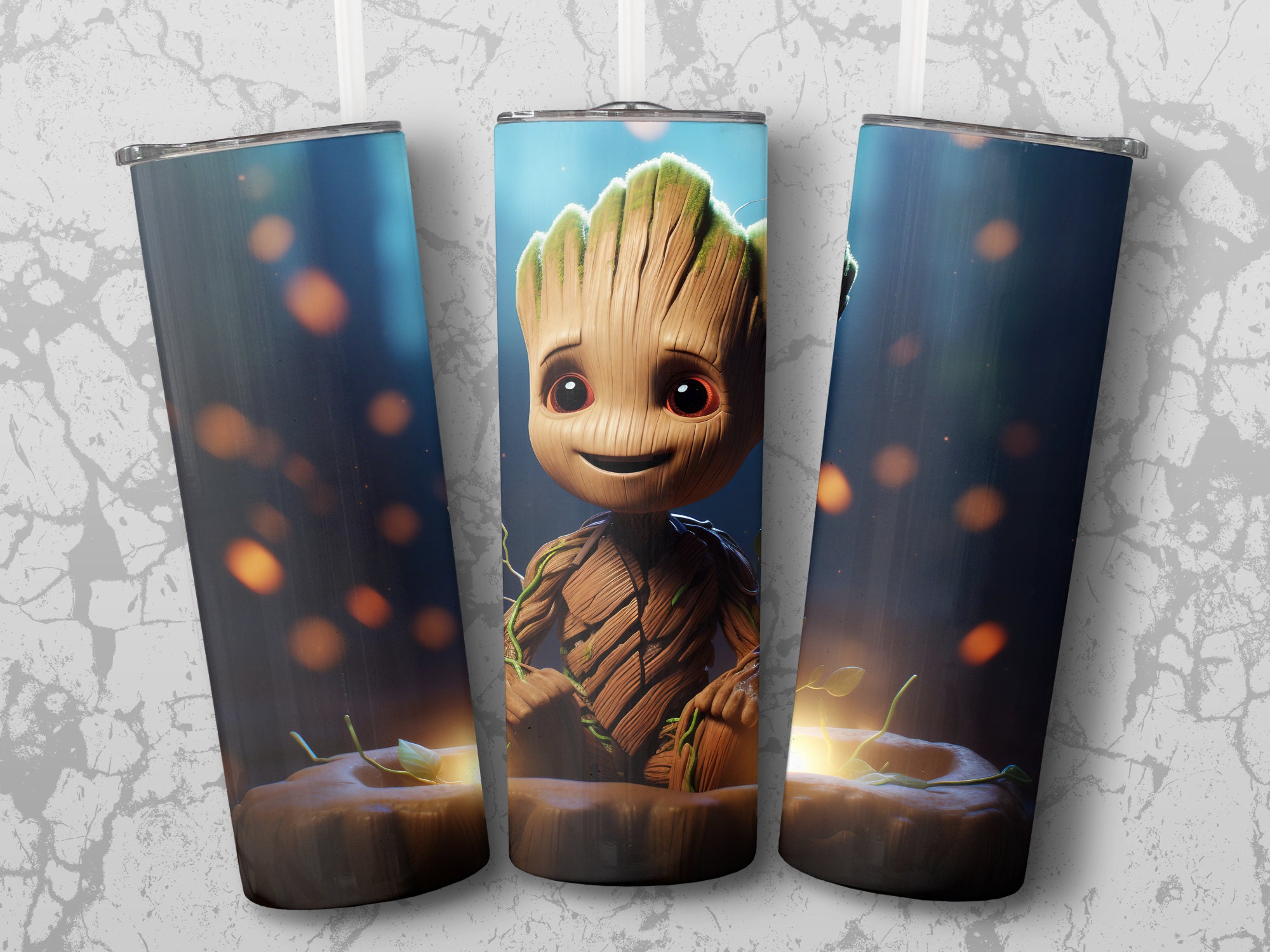 Cute Baby Groot Tumbler Wrap 20oz Skinny Sublimation Design Instant ...