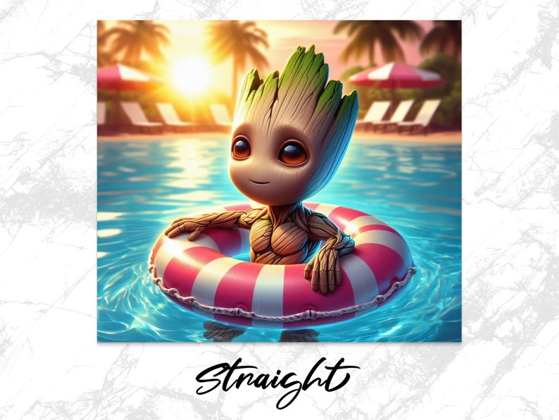 Baby Groot Summer Tumbler Wrap PNG 20oz Skinny Sublimation Design ...