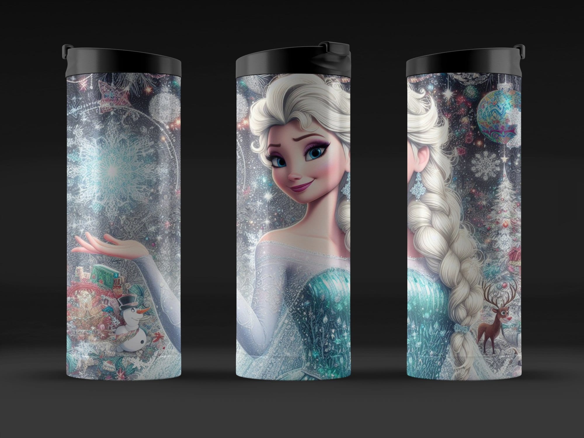 Elsa Christmas Tumbler Wrap PNG 20oz Skinny Sublimation Design Instant ...
