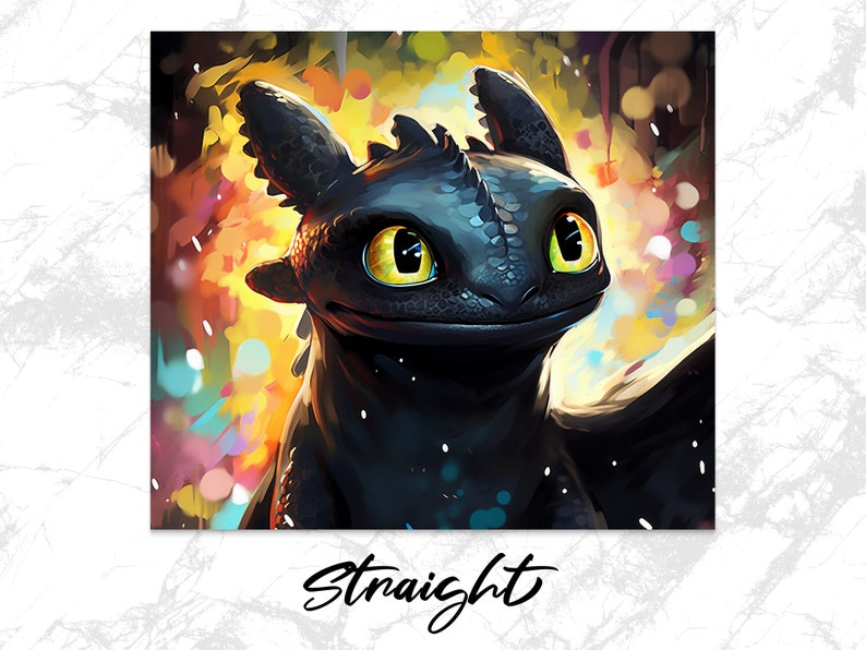 Toothless Art Tumbler Wrap PNG 20oz Skinny Sublimation Instant Digital ...