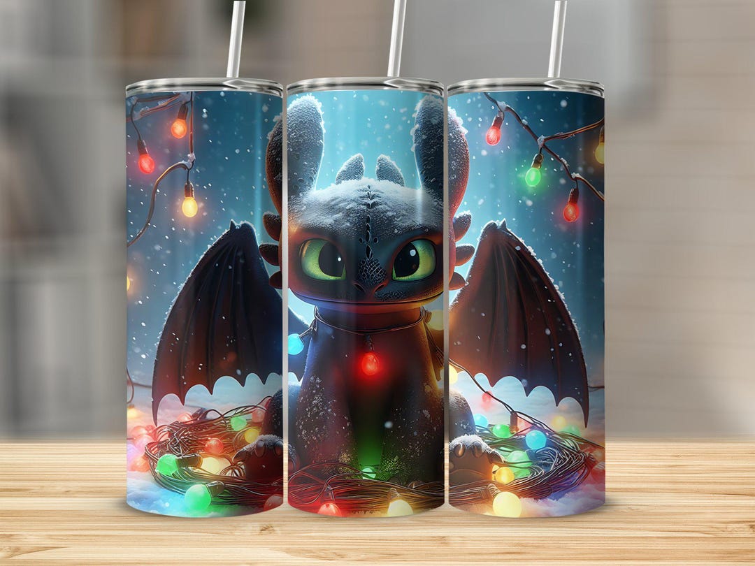 Toothless Christmas Tumbler Wrap PNG 20oz Skinny Tumbler Design How to ...