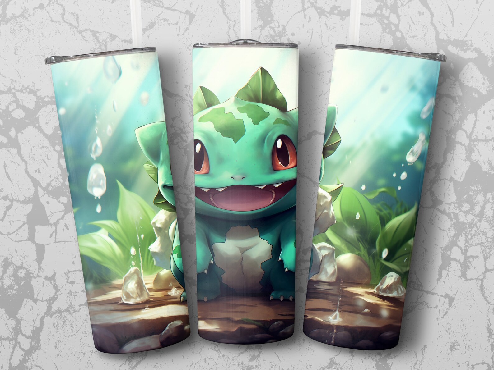 Bulbasaur Pokemon Tumbler Wrap Pokemon PNG 20 Oz Skinny Sublimation ...