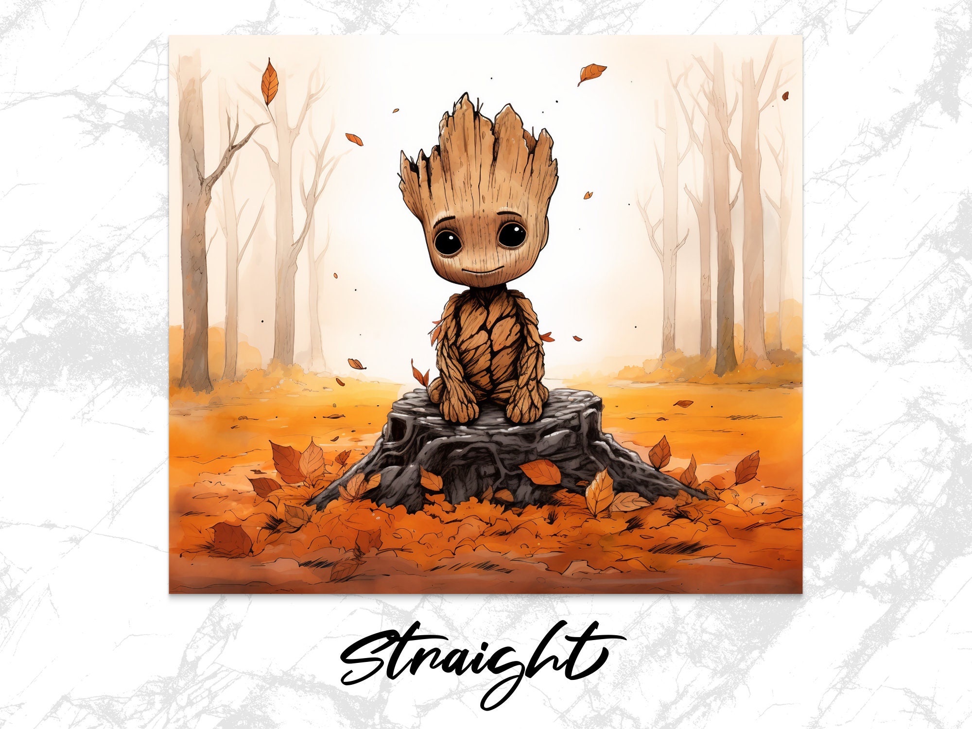 Baby Groot Tumbler Cup Fall Design 20oz Skinny Sublimation Design ...