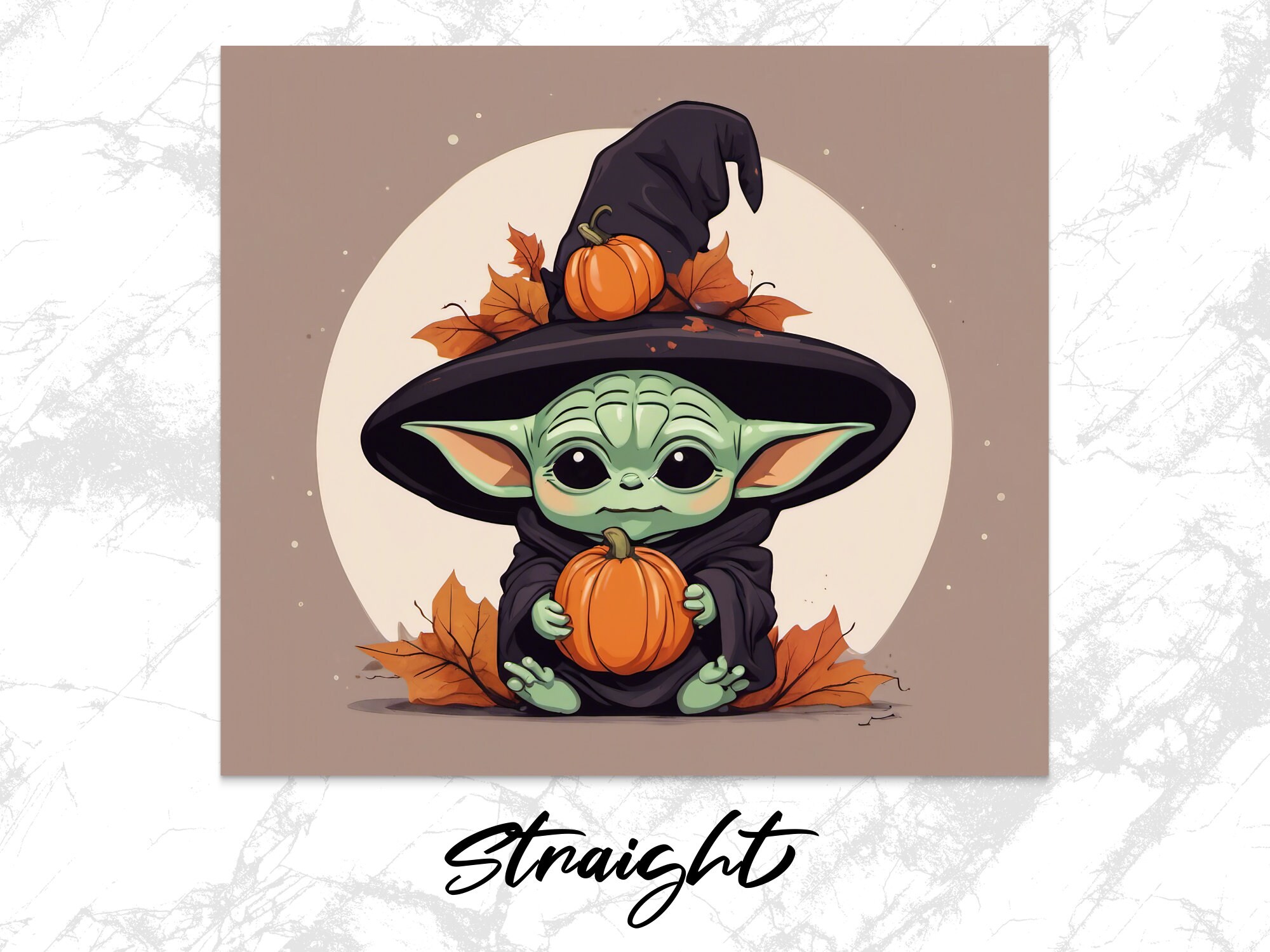 Baby Yoda Fall Tumbler Wrap 20oz Skinny Sublimation Baby Yoda PNG ...