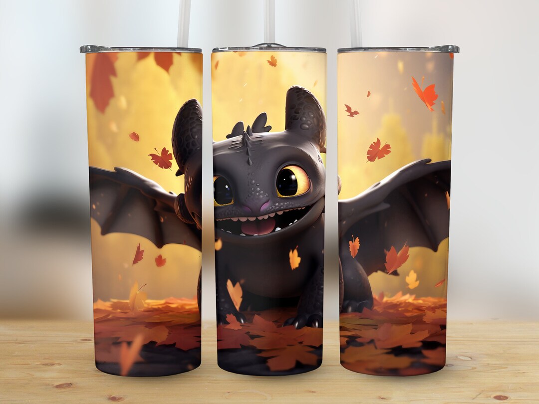 Toothless Fall Tumbler Wrap PNG 20oz Skinny Sublimation Design Instant ...