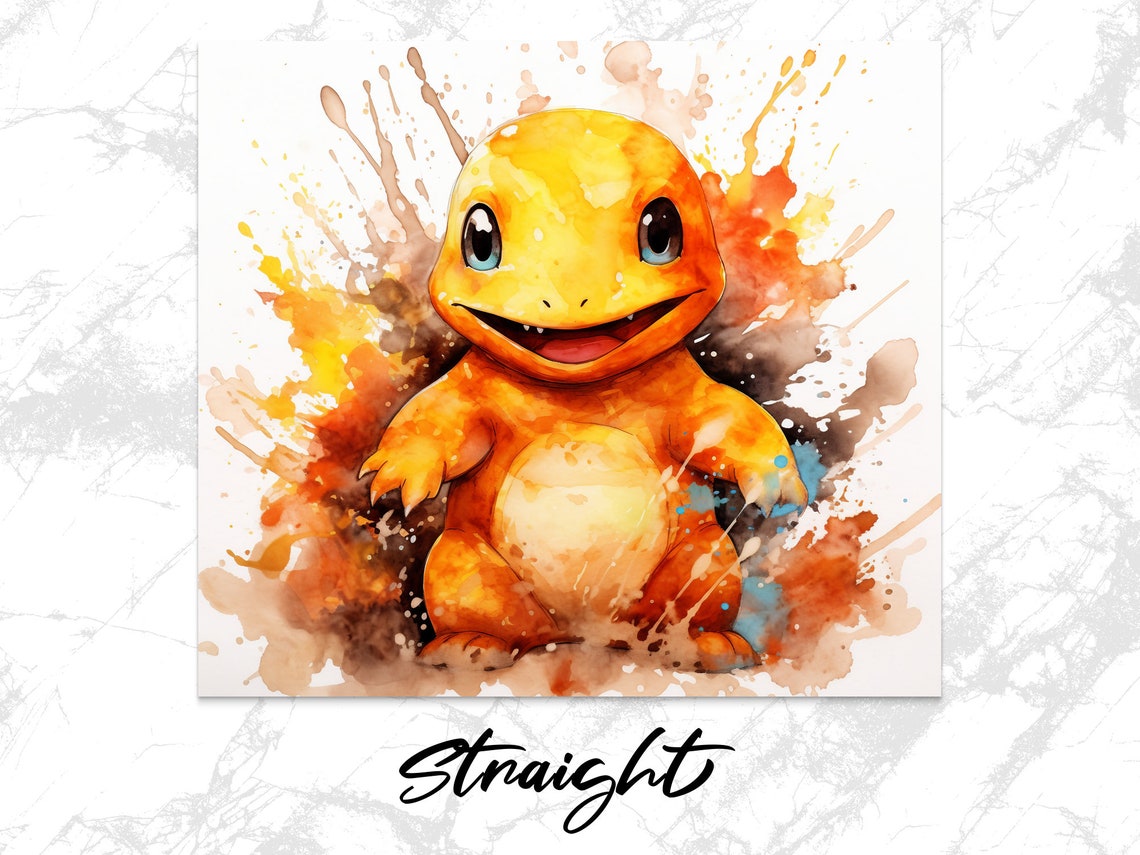 Charmander Pokemon Tumbler Wrap 20 Oz Skinny Sublimation Design Instant ...