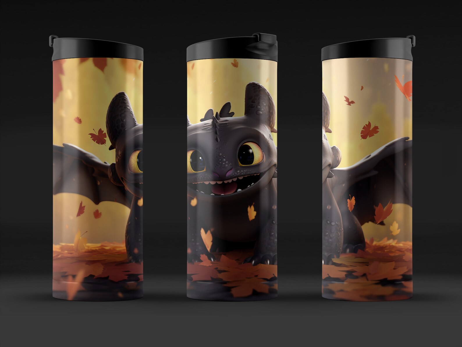 Toothless Fall Tumbler Wrap PNG 20oz Skinny Sublimation Design - Etsy