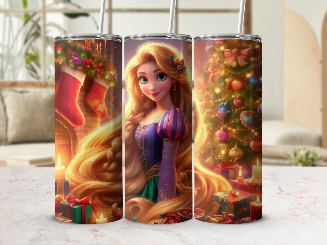 Rapunzel Christmas Tumbler Wrap PNG 20oz Skinny Sublimation Design ...