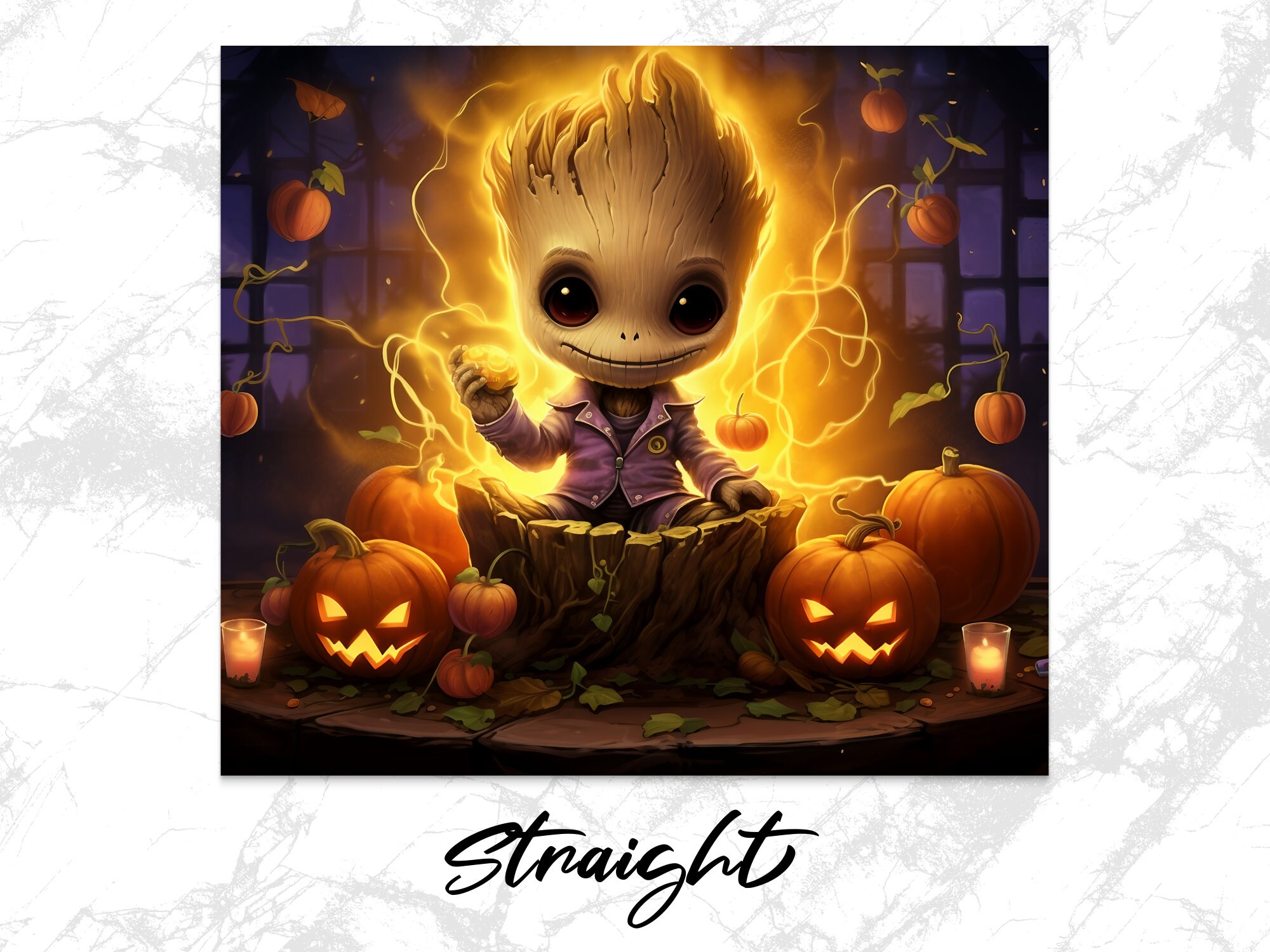 Spooky Baby Groot Halloween Tumbler Wrap 20oz Skinny Sublimation Design ...