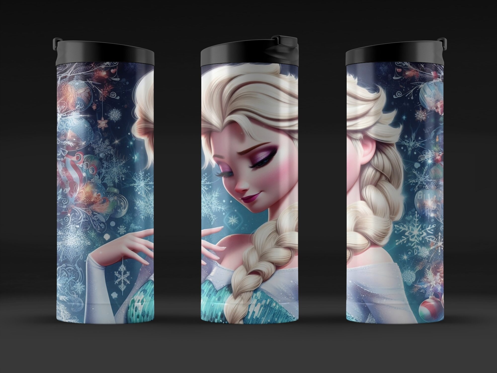 Frozen Elsa Christmas Tumbler Wrap PNG 20oz Skinny Sublimation Design ...