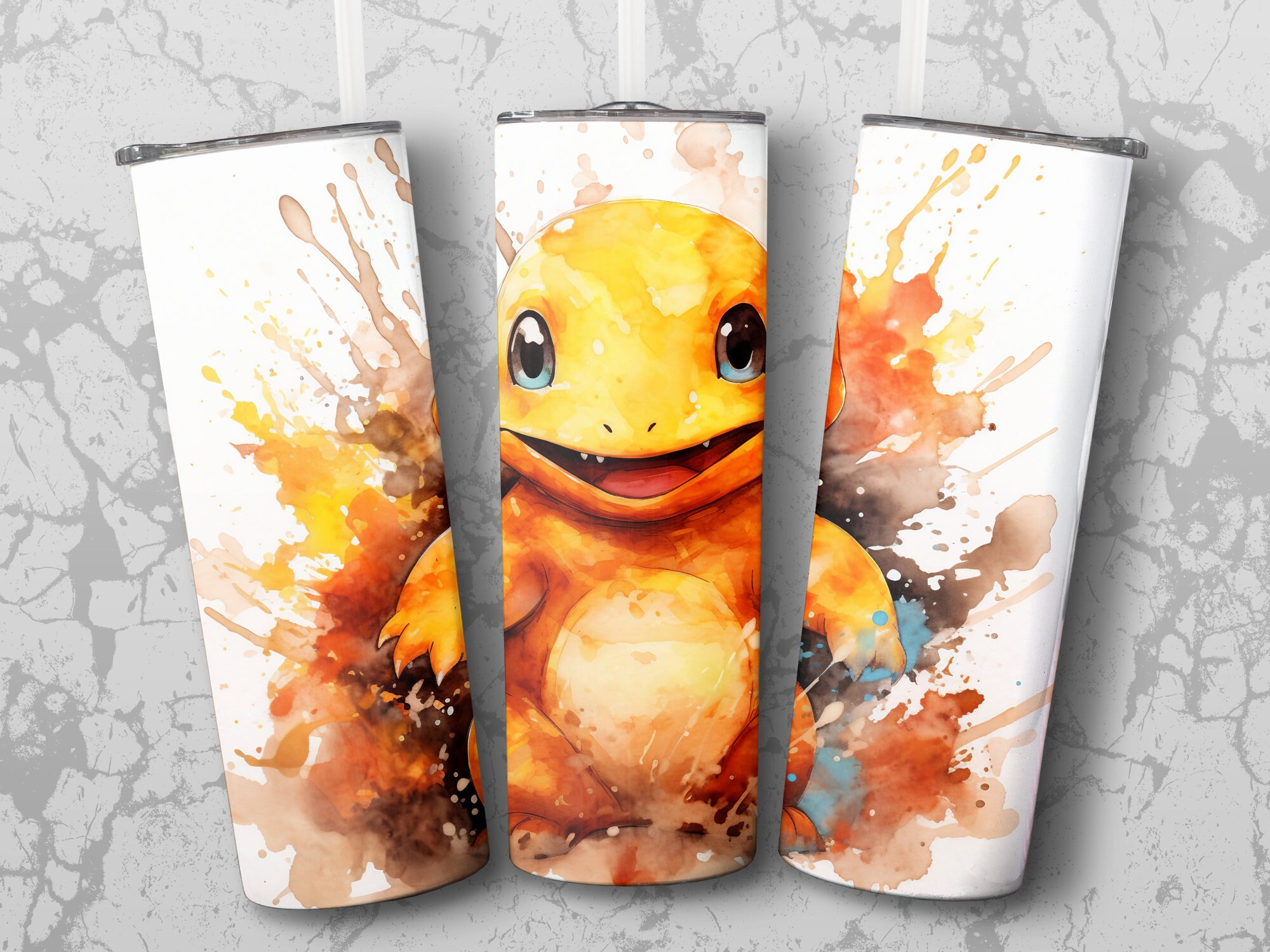 Charmander Pokemon Tumbler Wrap 20 Oz Skinny Sublimation Design Instant ...