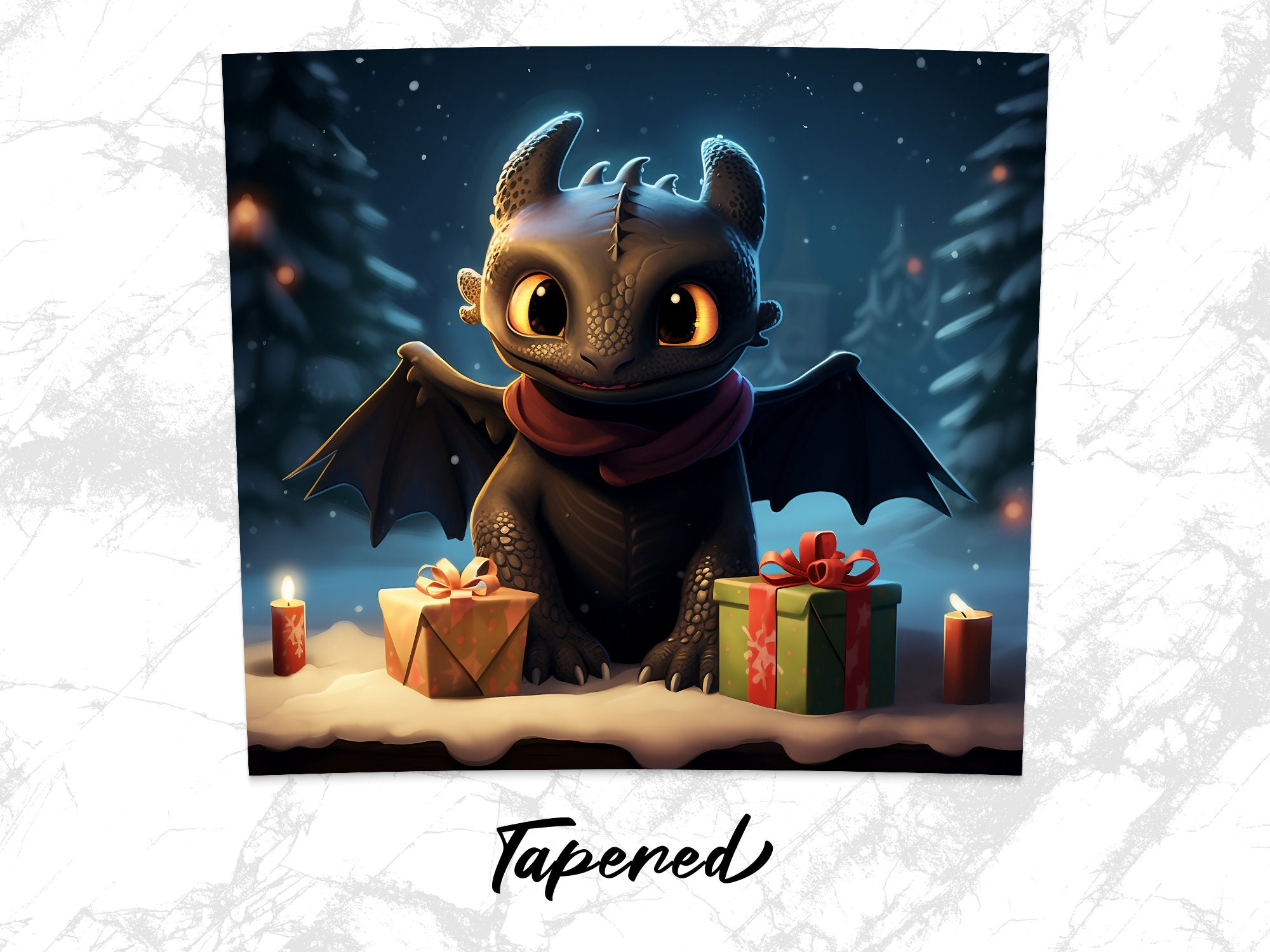 Cute Toothless Christmas Tumbler Wrap PNG 20oz Skinny Sublimation ...