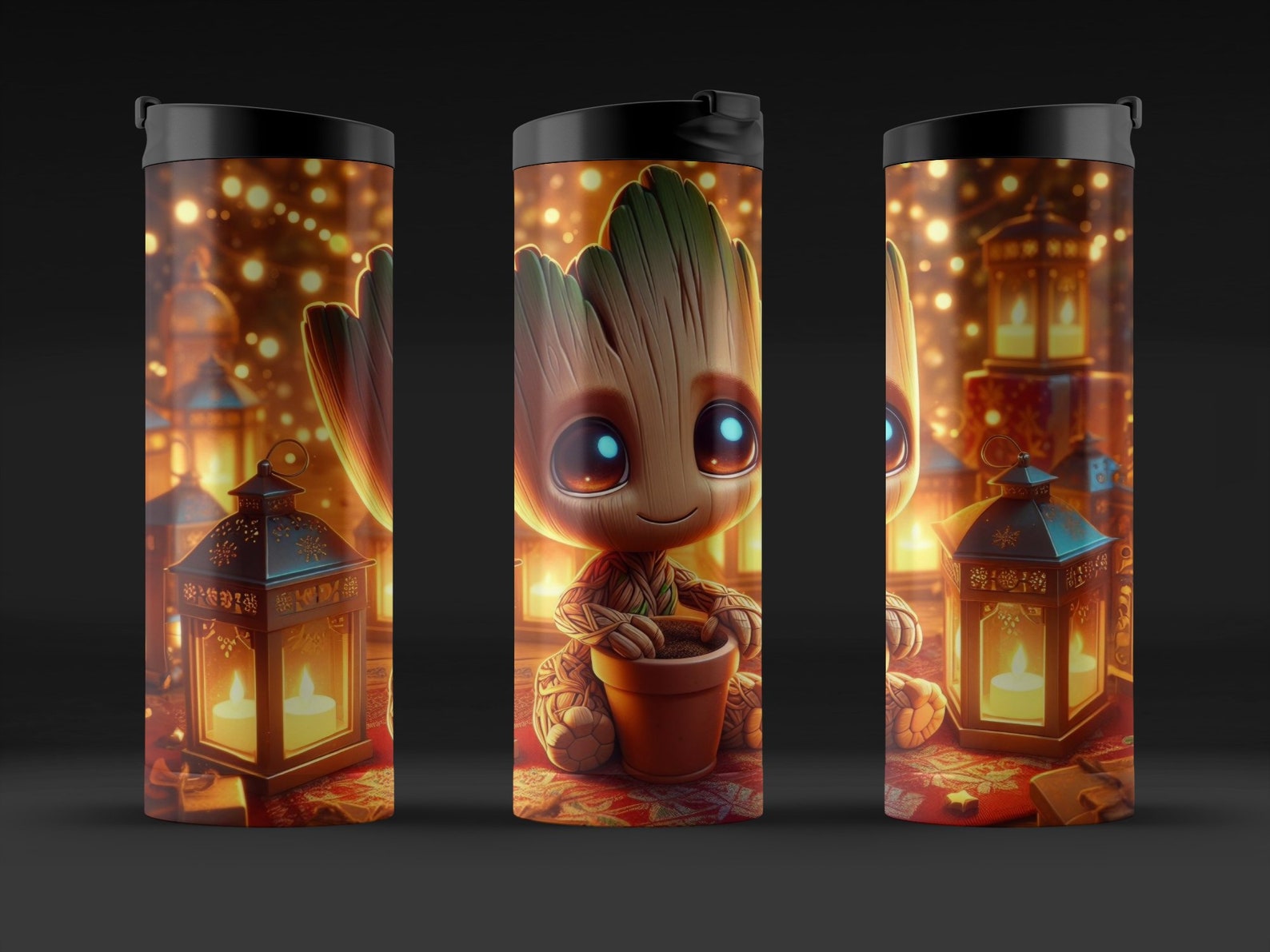 Cute Baby Groot Christmas Tumbler Wrap 20oz Skinny Sublimation Design ...
