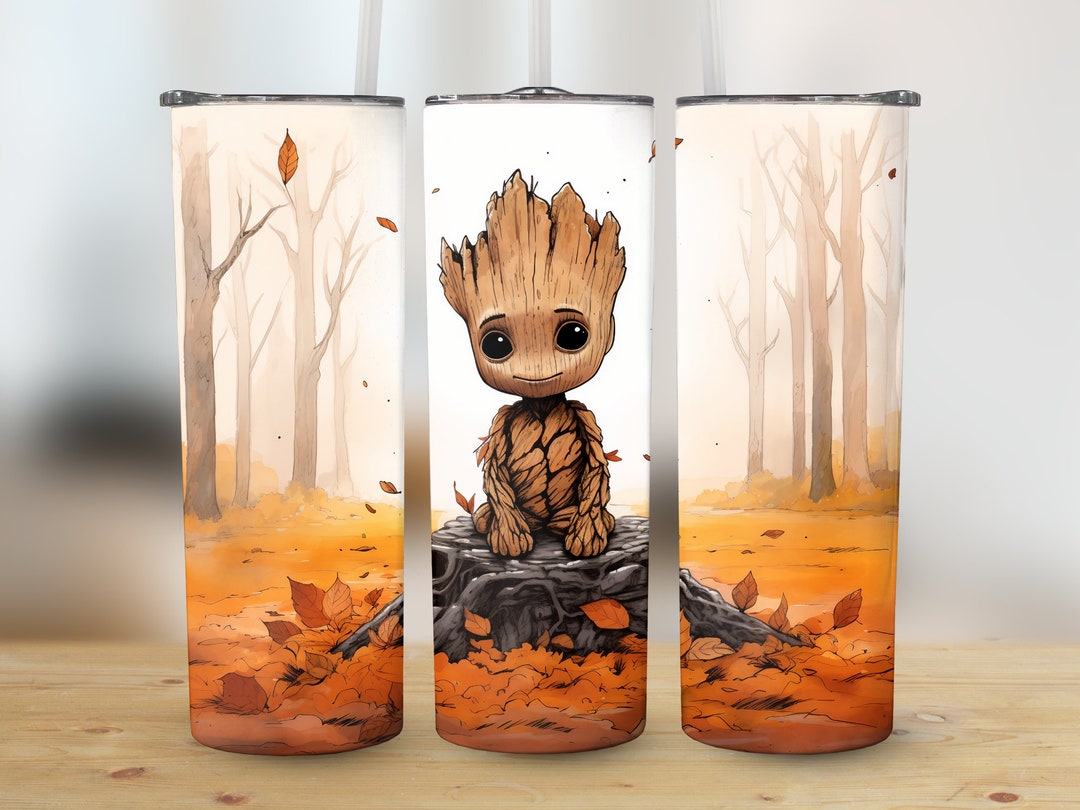 Baby Groot Tumbler Cup Fall Design 20oz Skinny Sublimation Design ...