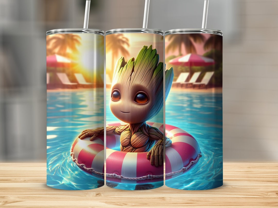 Baby Groot Summer Tumbler Wrap PNG 20oz Skinny Sublimation Design ...