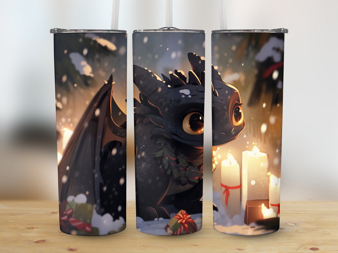Toothless Christmas Tumbler PNG 20 Oz Skinny Sublimation Instant ...