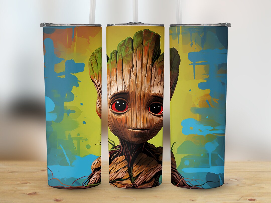 Baby Groot Tumbler Wrap Art 20 Oz Skinny PNG Sublimation Wrap Instant ...