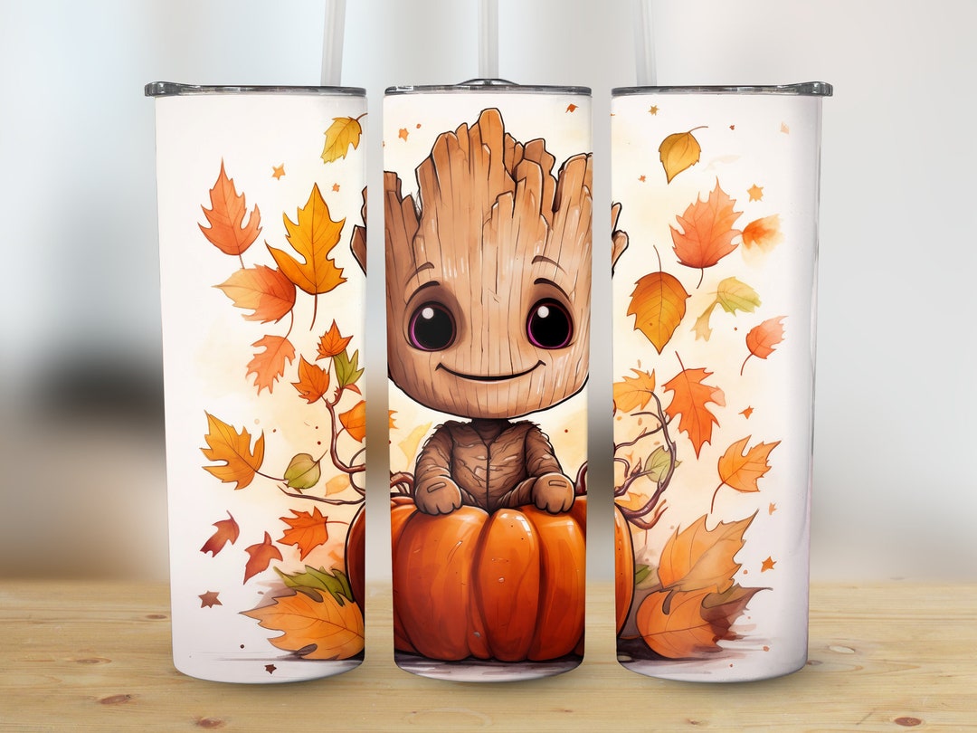 Cute Baby Groot Tumbler Wrap Fall Tumbler Cup 20oz Skinny PNG ...